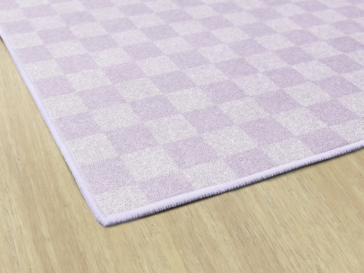 Smile Lavender Checkerboard Classroom Rug by Schoolgirl Style
