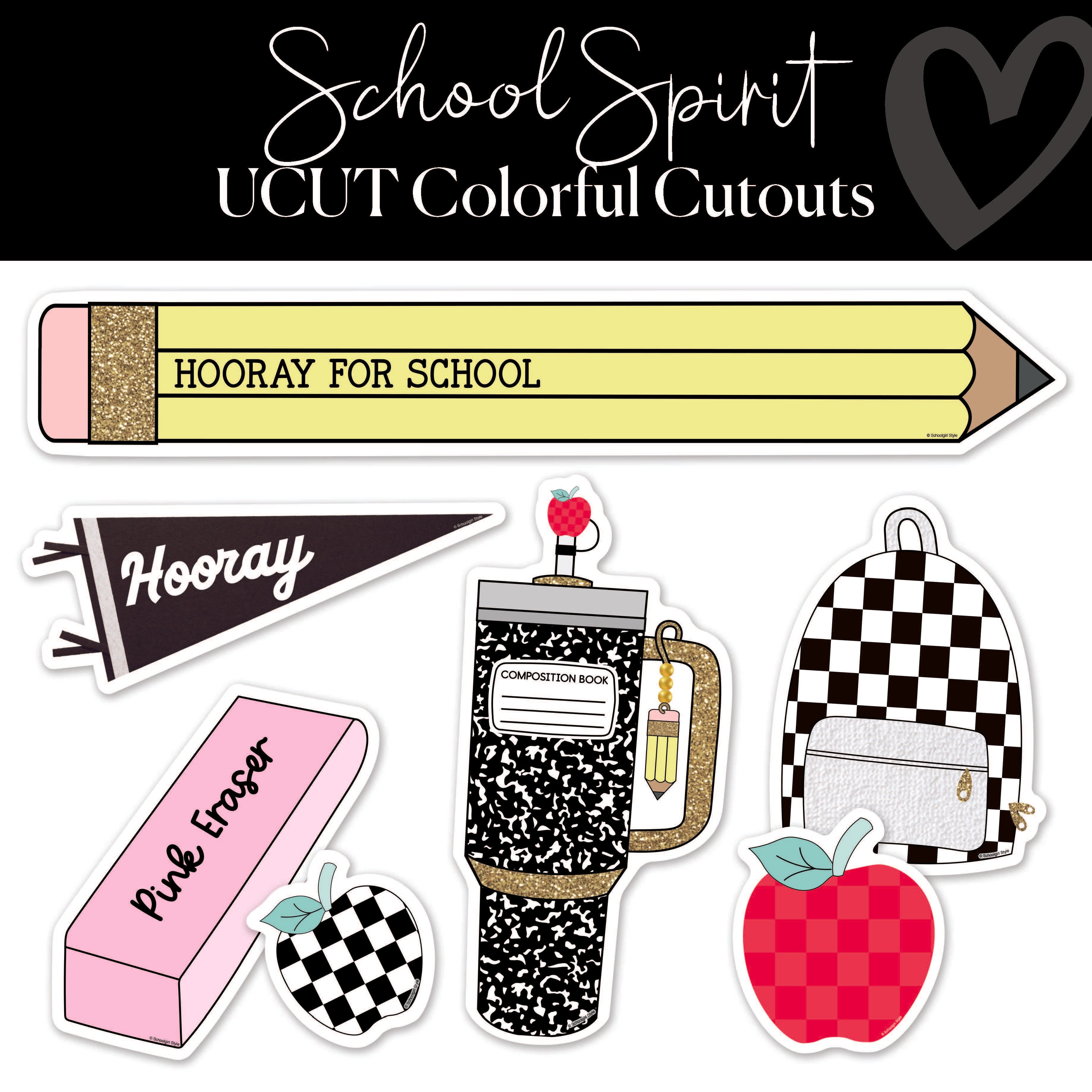School Supplies Classroom Cutouts | School Spirit – Schoolgirl Style