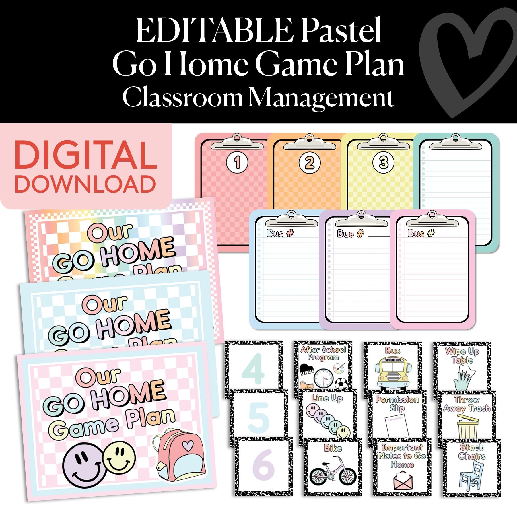 Printable Pastel Go Home Game Plan – Schoolgirl Style