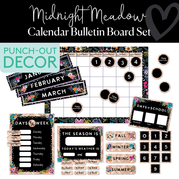 Calendar | Bulletin Board Set | Midnight Meadow | Schoolgirl Style