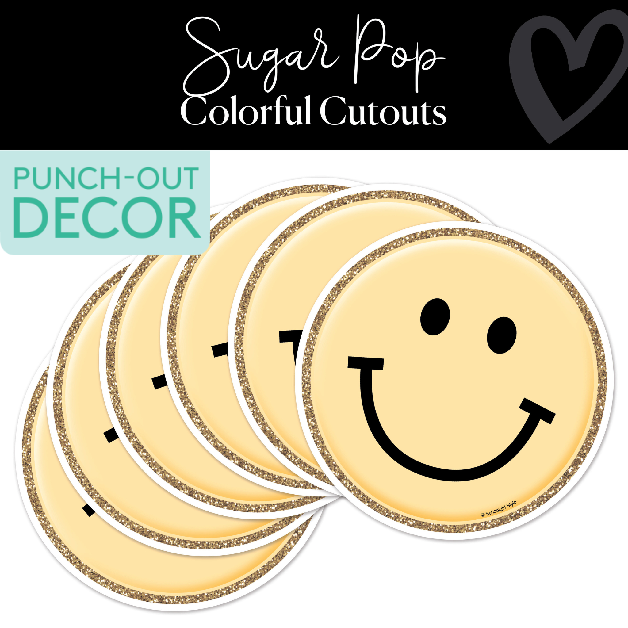 Pastel Yellow Smiley Bulletin Board Cutouts | Sugar Pop – Schoolgirl Style