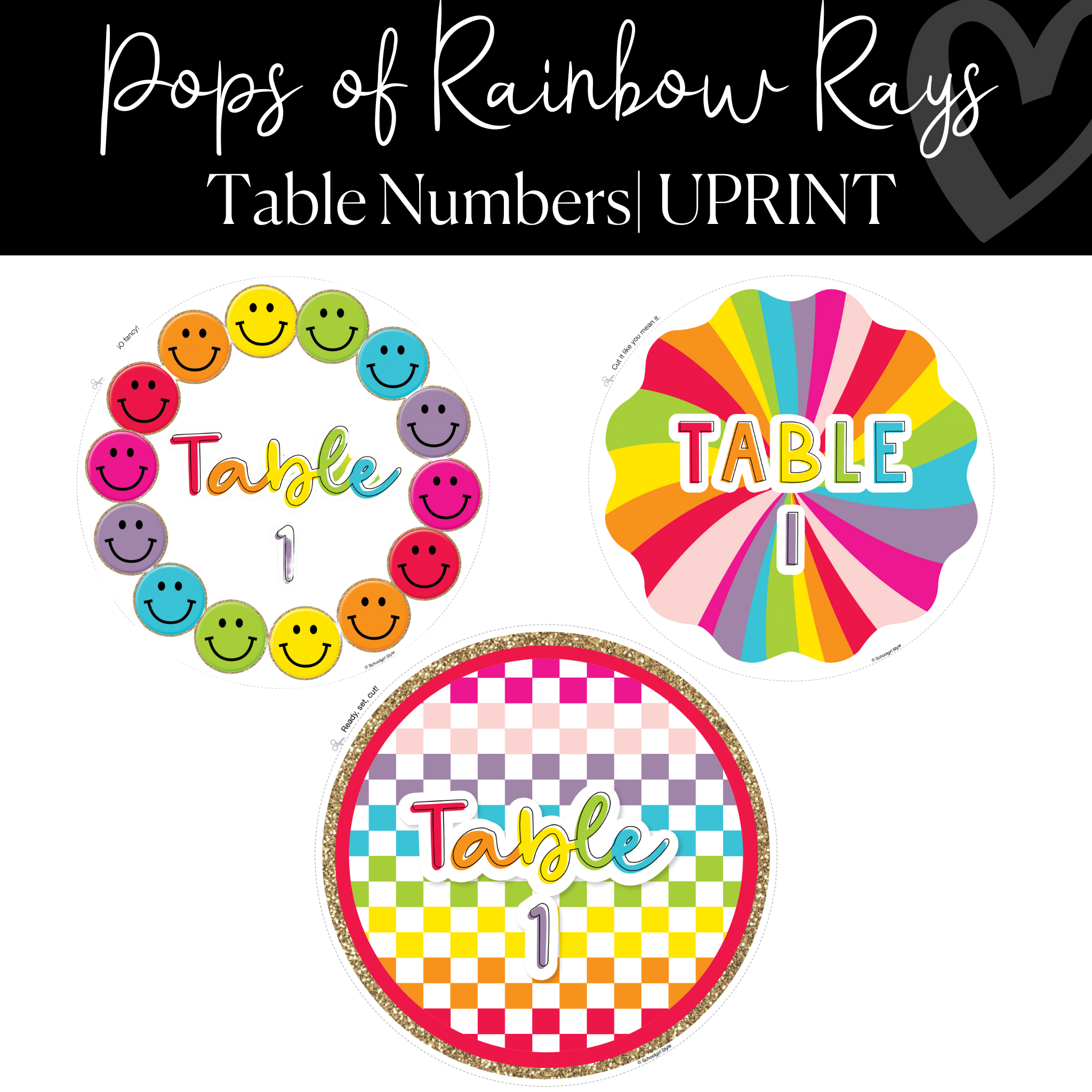 Table Numbers | Rainbow Classroom Decor | Schoolgirl Style