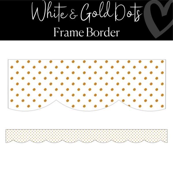 White with Gold Dots | Bulletin Board Border | Simply Boho | Schoolgir ...