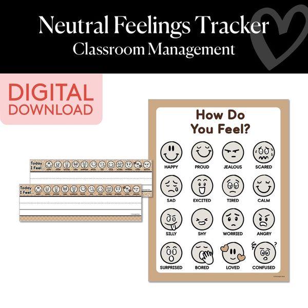 Printable Neutral Feelings Tracker – Schoolgirl Style