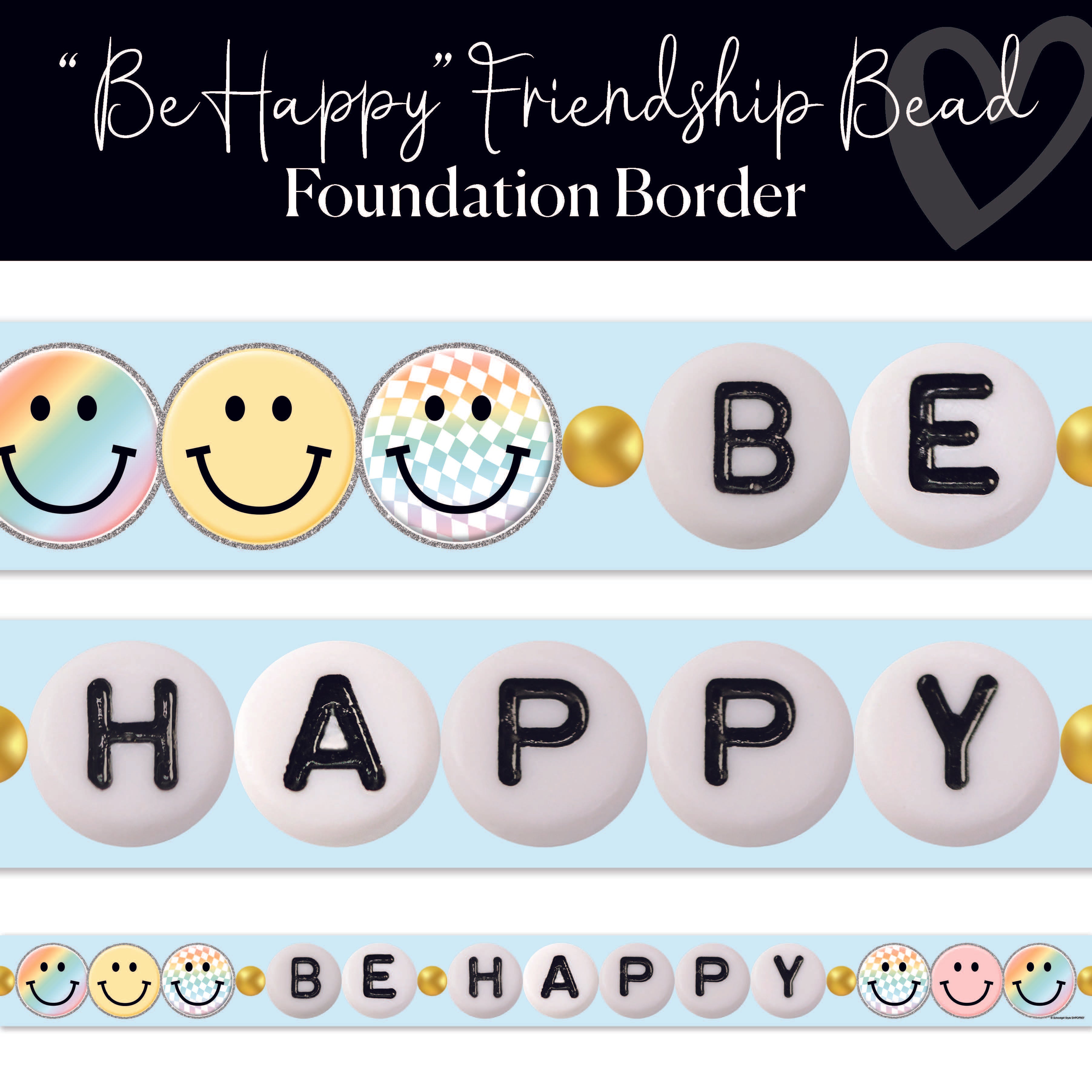 Be Happy Friendship Bead Classroom Border – Schoolgirl Style