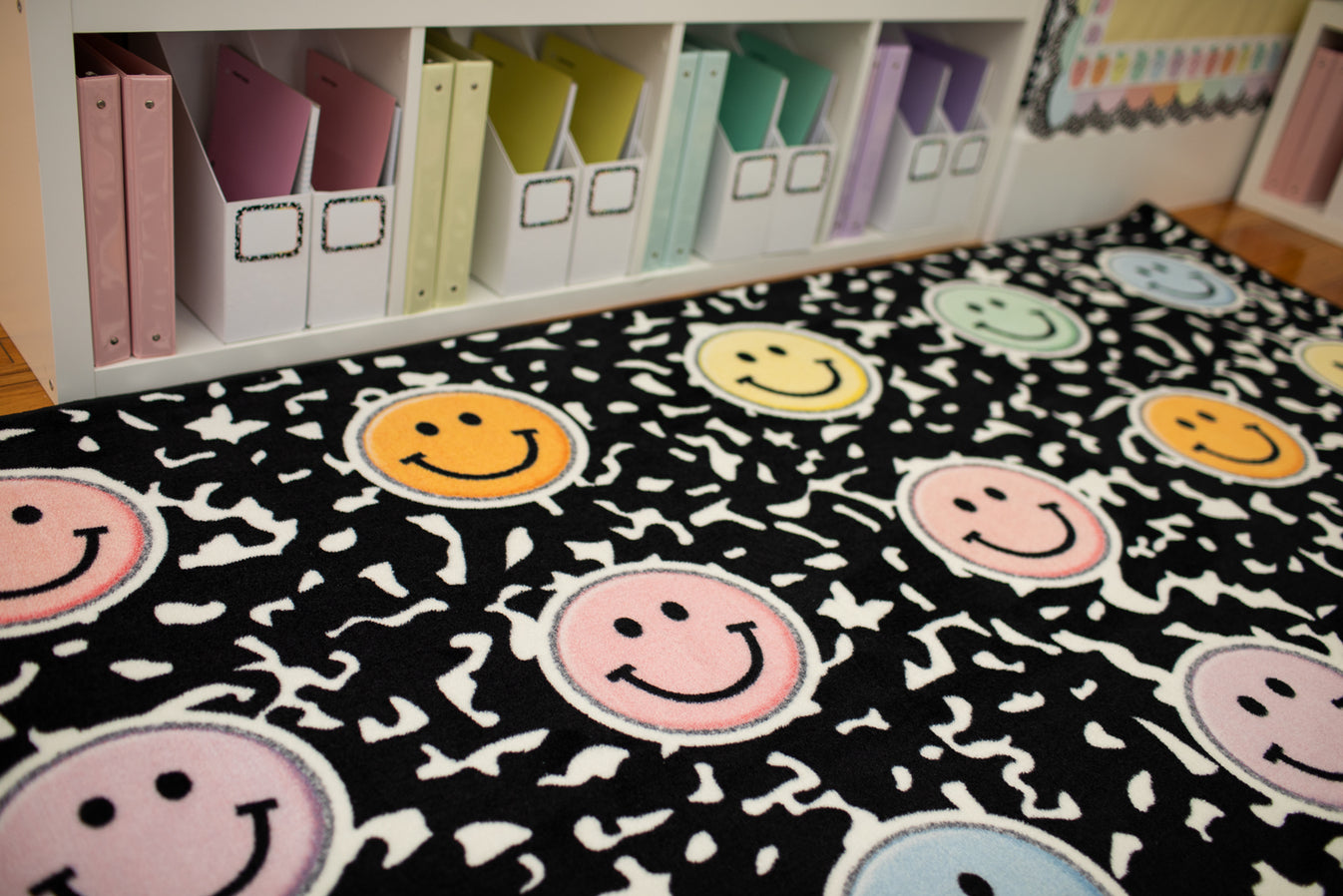 Composition Notebook with Smiley Sit Spots Classroom Rug by Schoolgirl ...