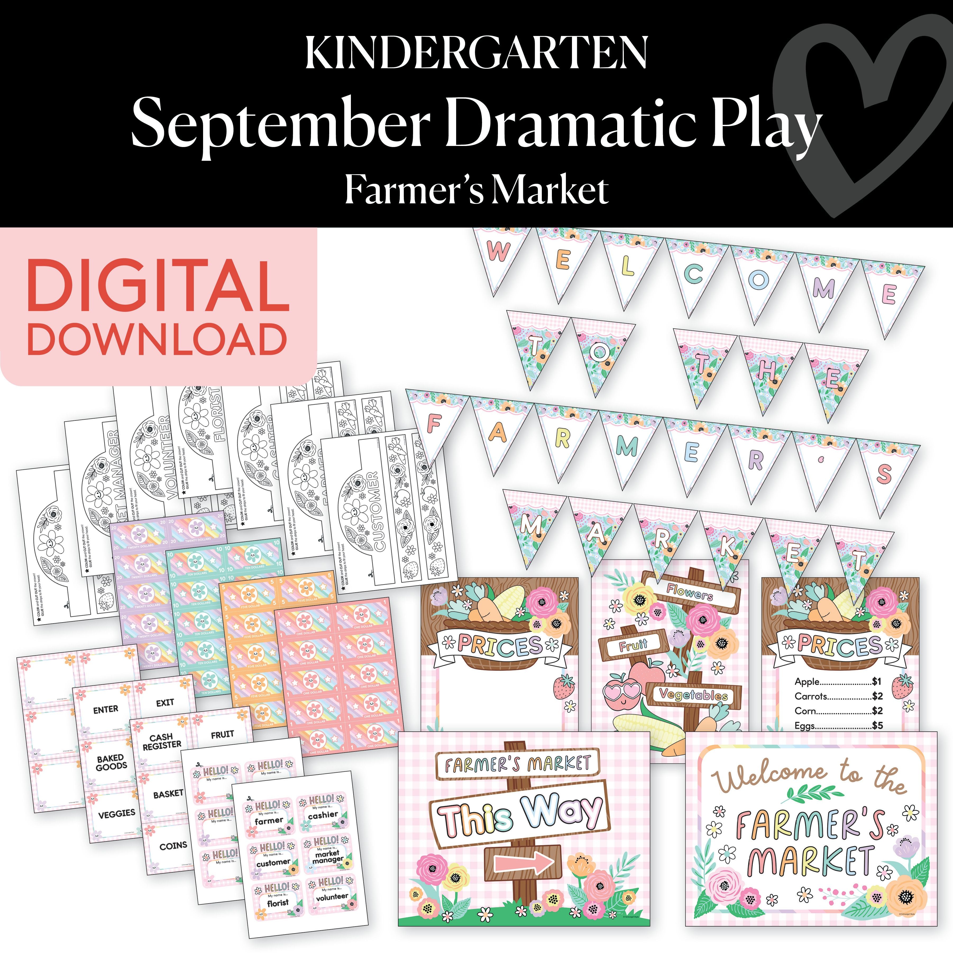 Printable Kindergarten September Dramatic Play Farmer's Market ...