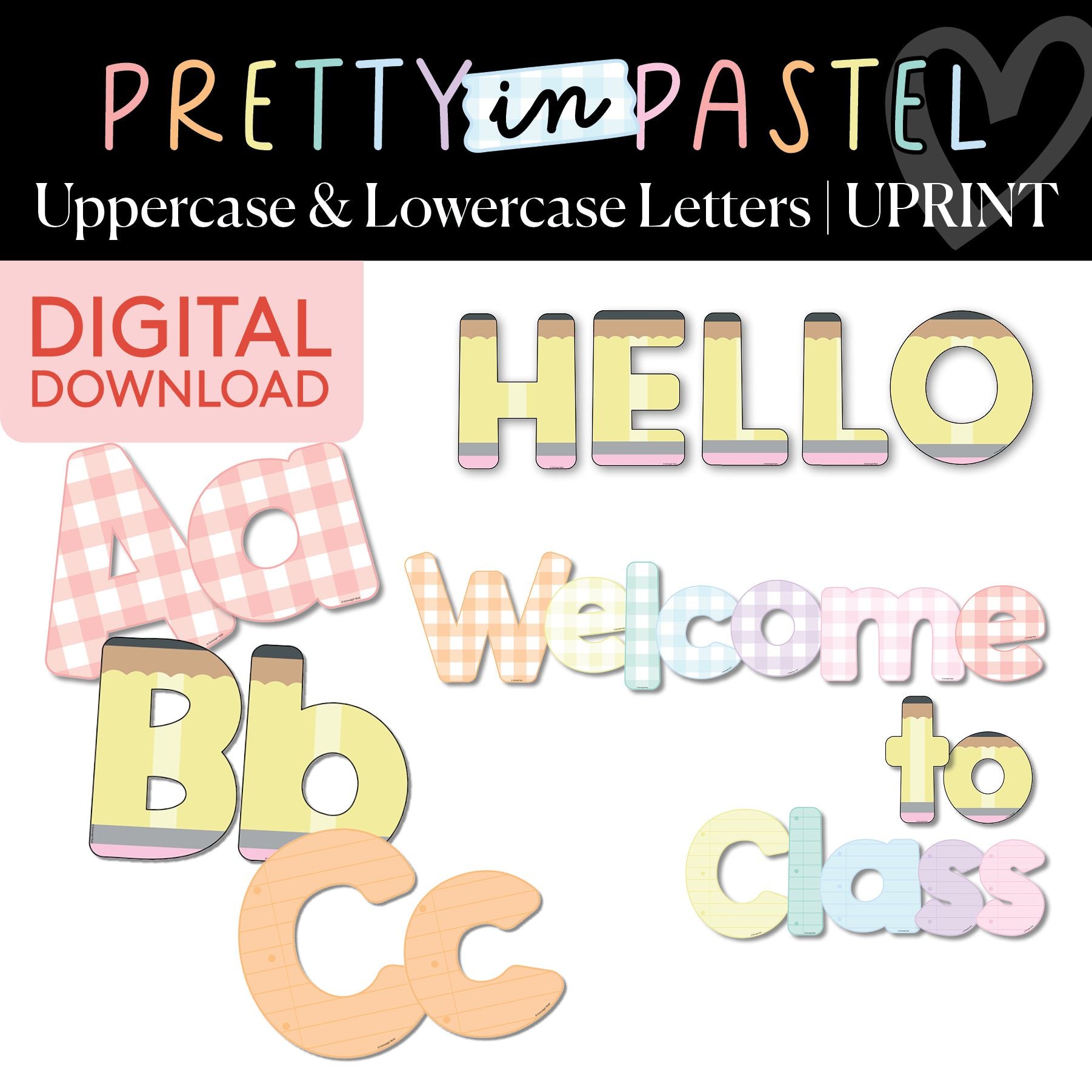 Printable Pastel Uppercase and Lowercase Letters | Pretty in Pastel ...