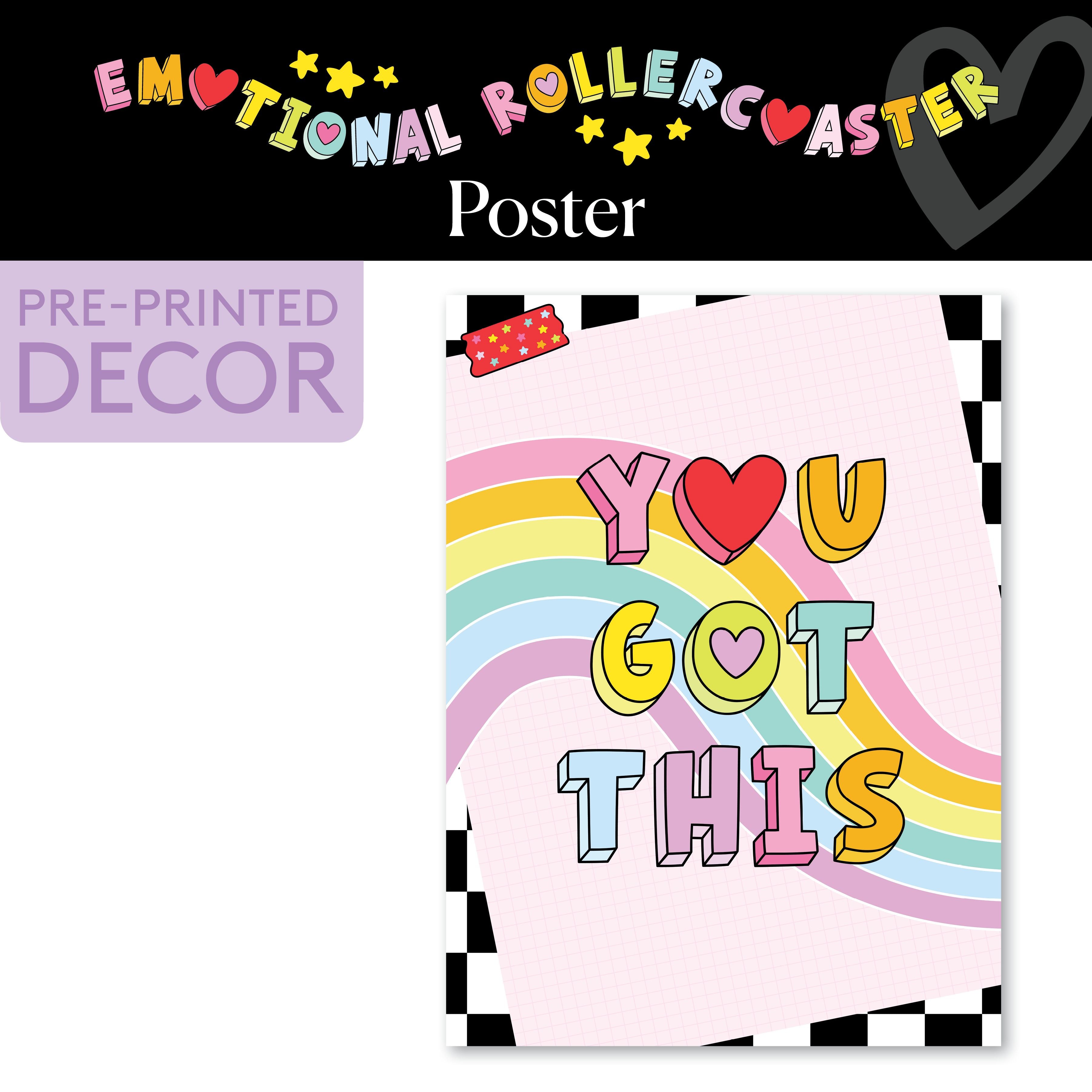 You Got This Rainbow Pastel Classroom Poster | Emotional Rollercoaster ...