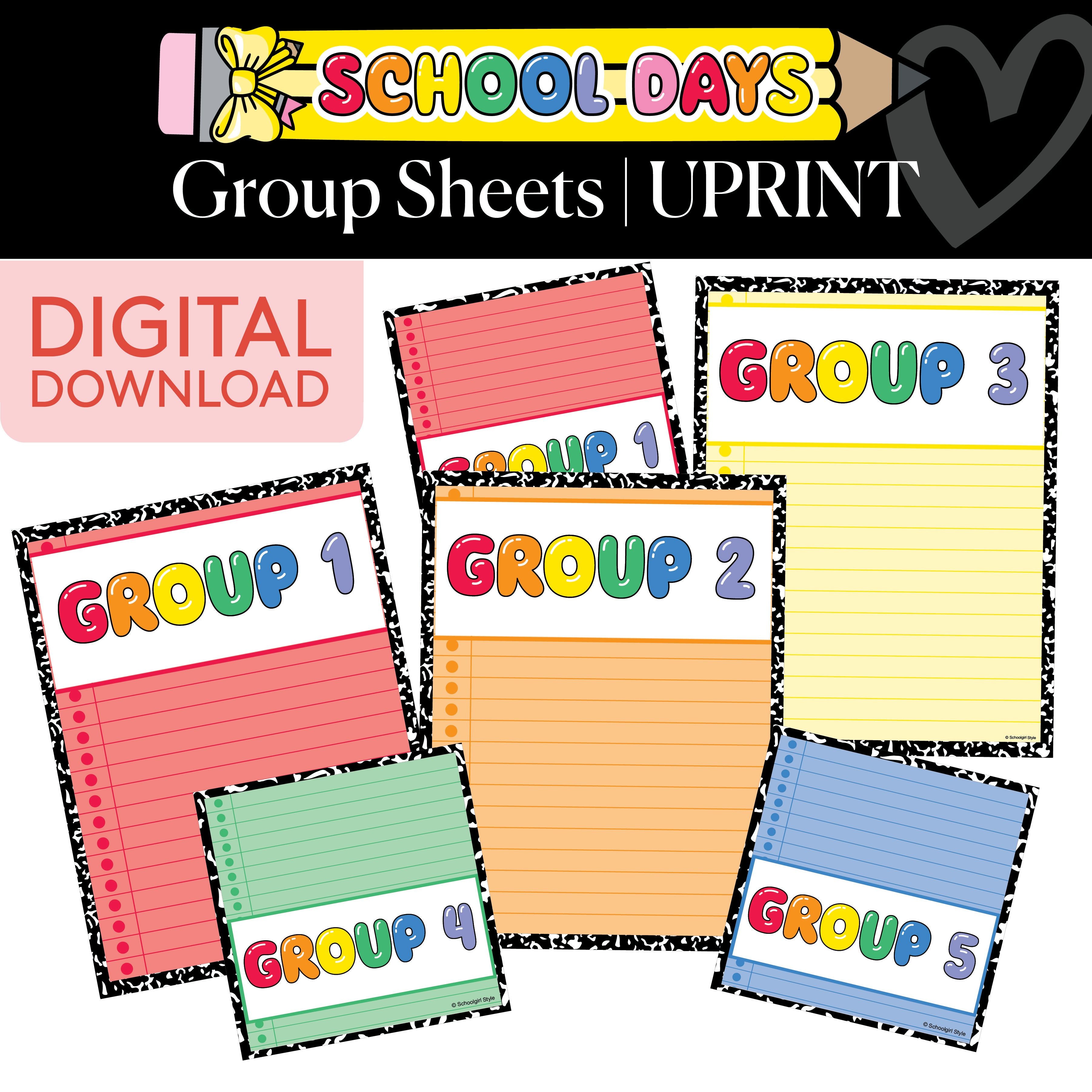 Printable Bright Rainbow Group Sheets | School Days – Schoolgirl Style