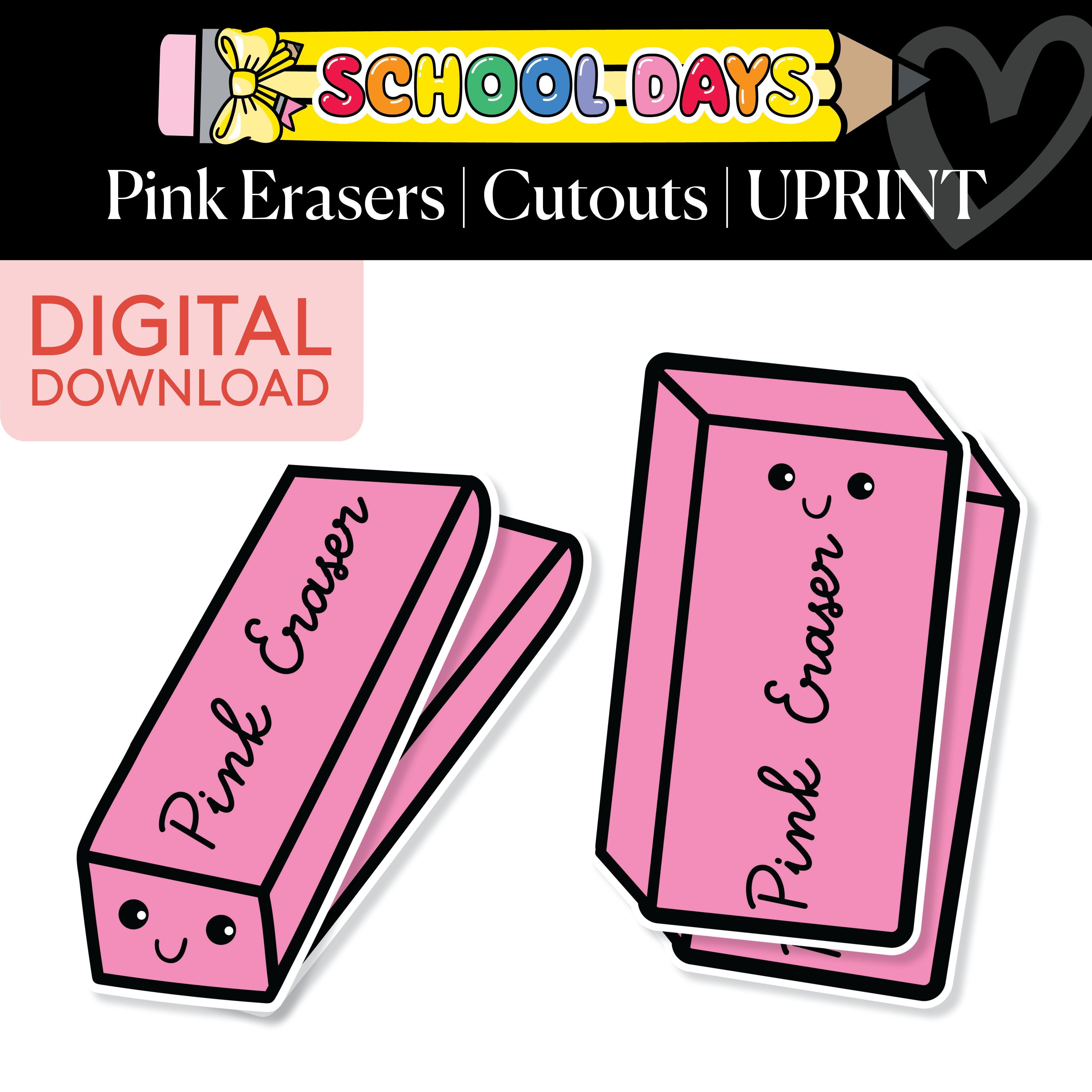 Printable Pink Erasers Bulletin Board Cutouts | School Days ...