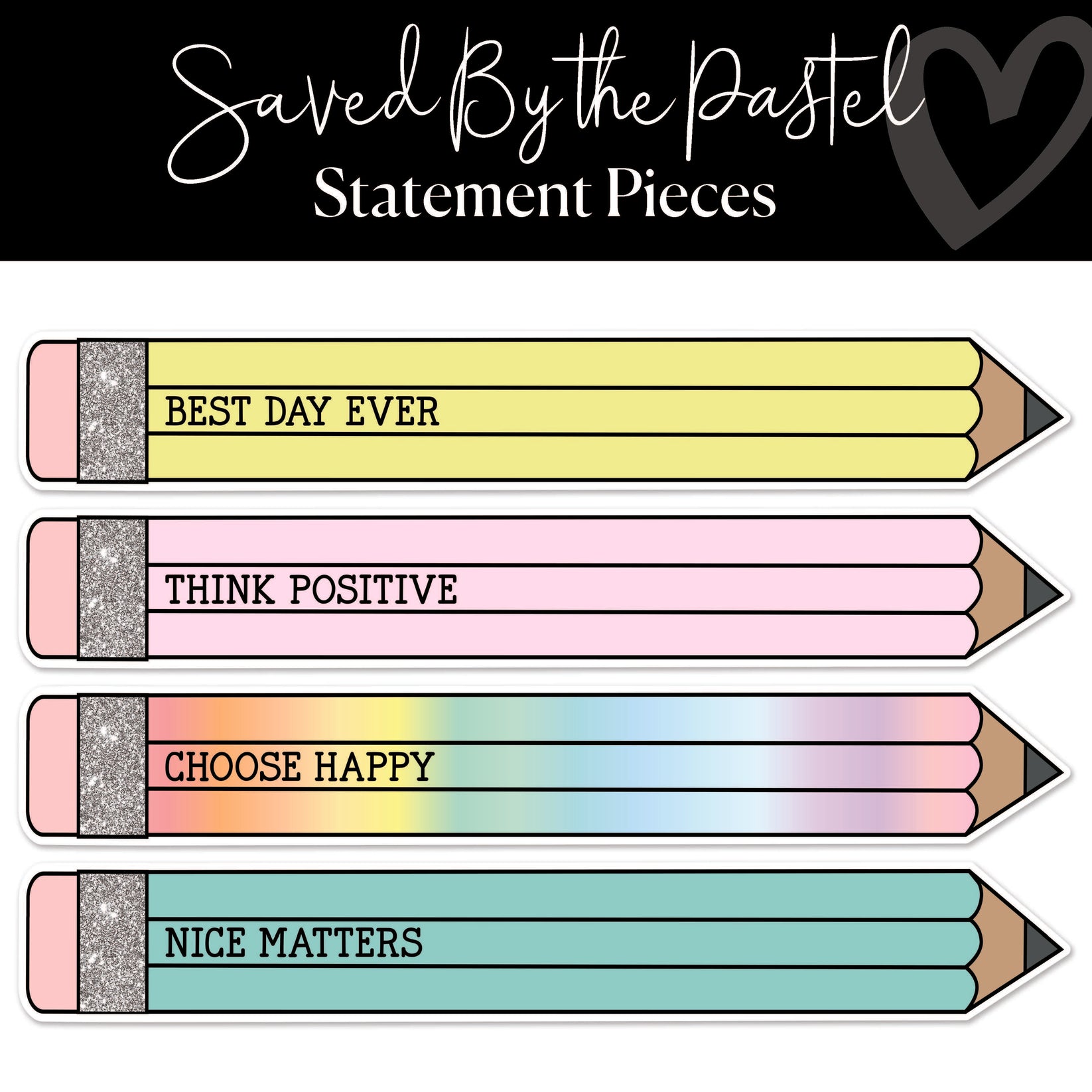 Saved By The Pastel Pre-Printed Classroom Decor Bundle – Schoolgirl Style