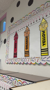 Bright Rainbow Giant Crayons Bulletin Board Set | School Days ...