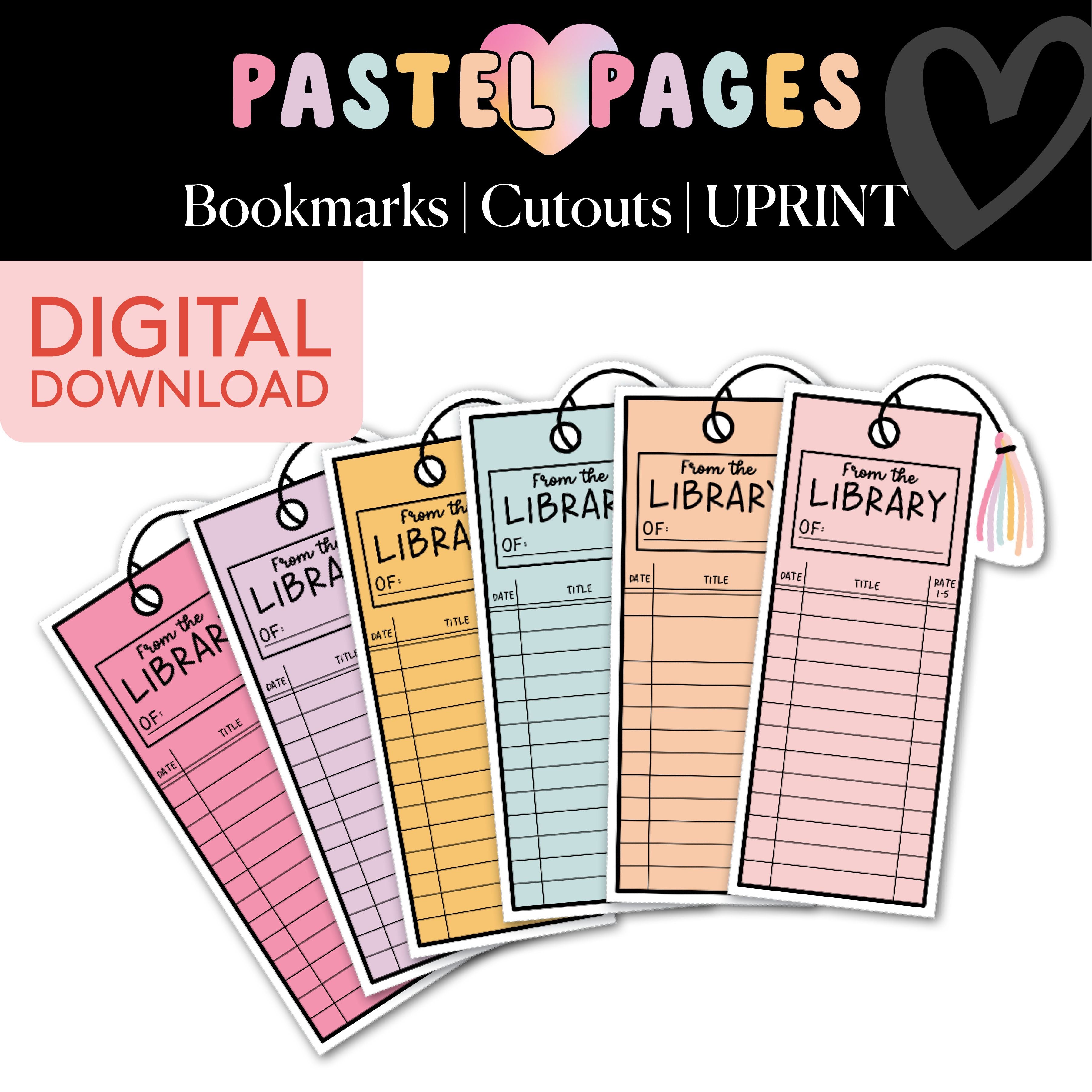 Boho Pastel Bookmarks Printable Bulletin Board Cutouts | Pastel Pages ...