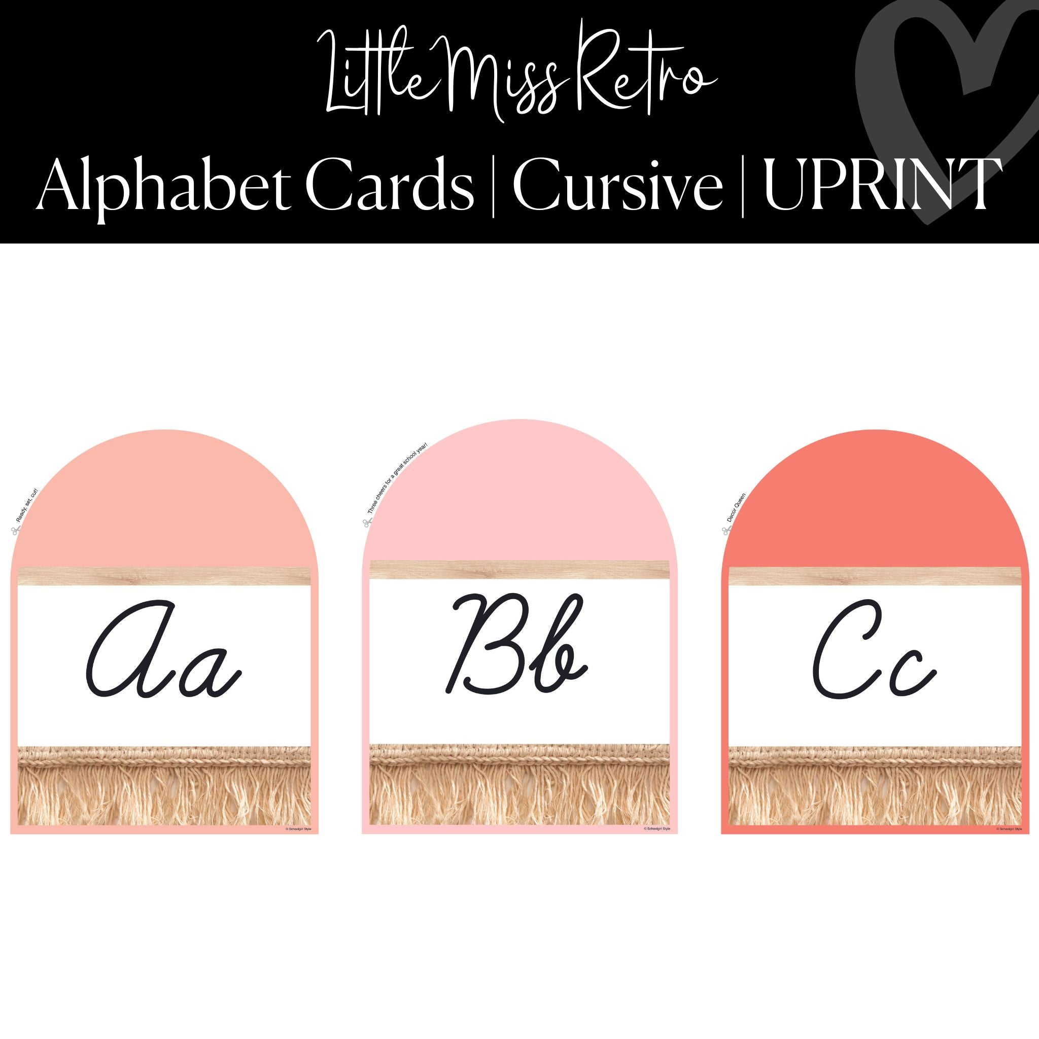 Cursive Alphabet Posters | Retro Classro | Schoolgirl Style