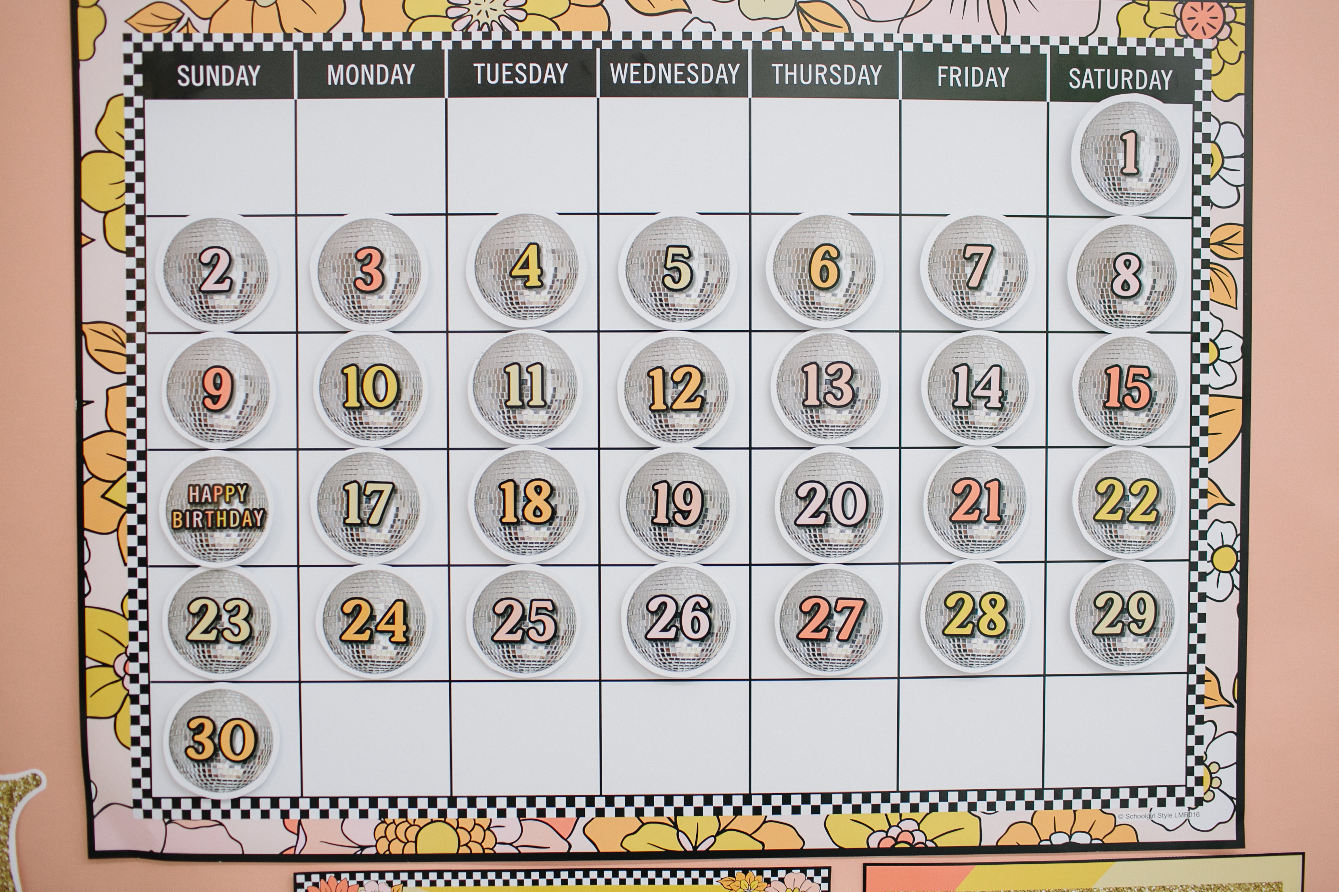 Retro Calendar Bulletin Board Set | Little Miss Retro – Schoolgirl Style