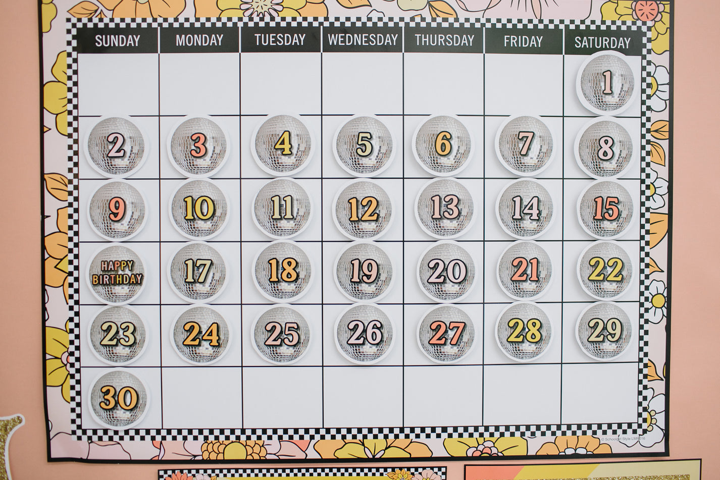 Retro Calendar Bulletin Board Set | Little Miss Retro – Schoolgirl Style