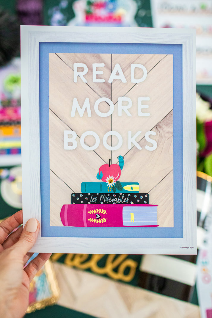 Printable Reading Mini Posters Set – Schoolgirl Style