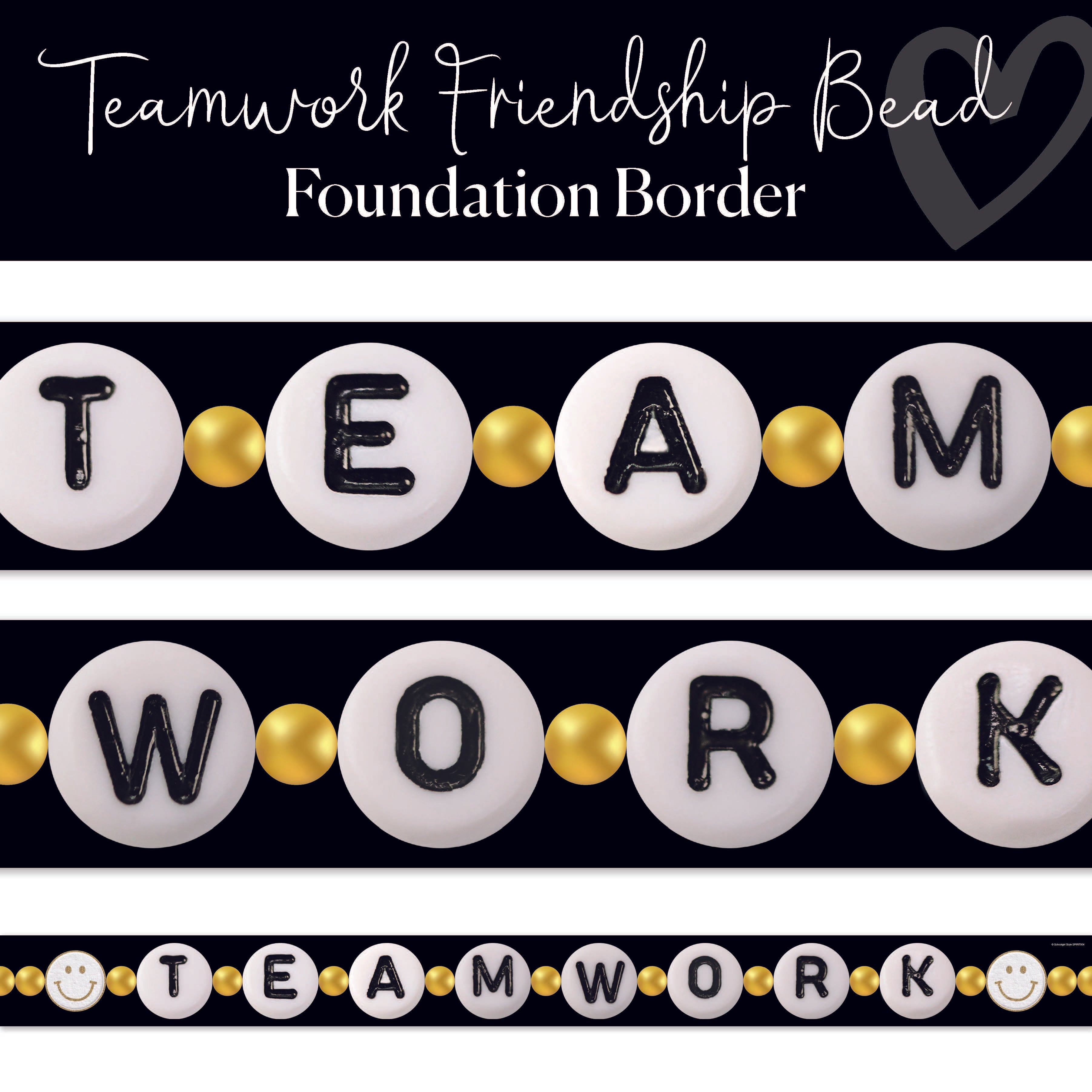 Teamwork Friendship Bead | Bulletin Board Borders | Schoolgirl Style