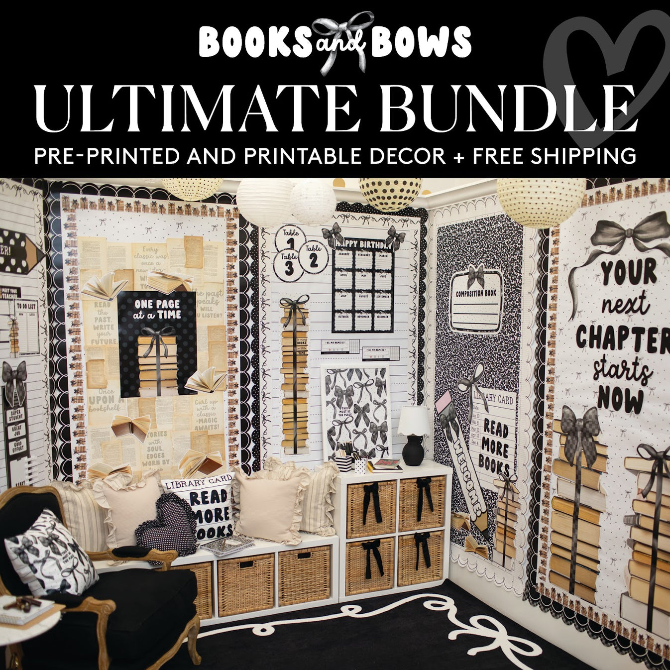 Books and Bows Ultimate Pre-Printed and Printable Classroom Decor Bund ...