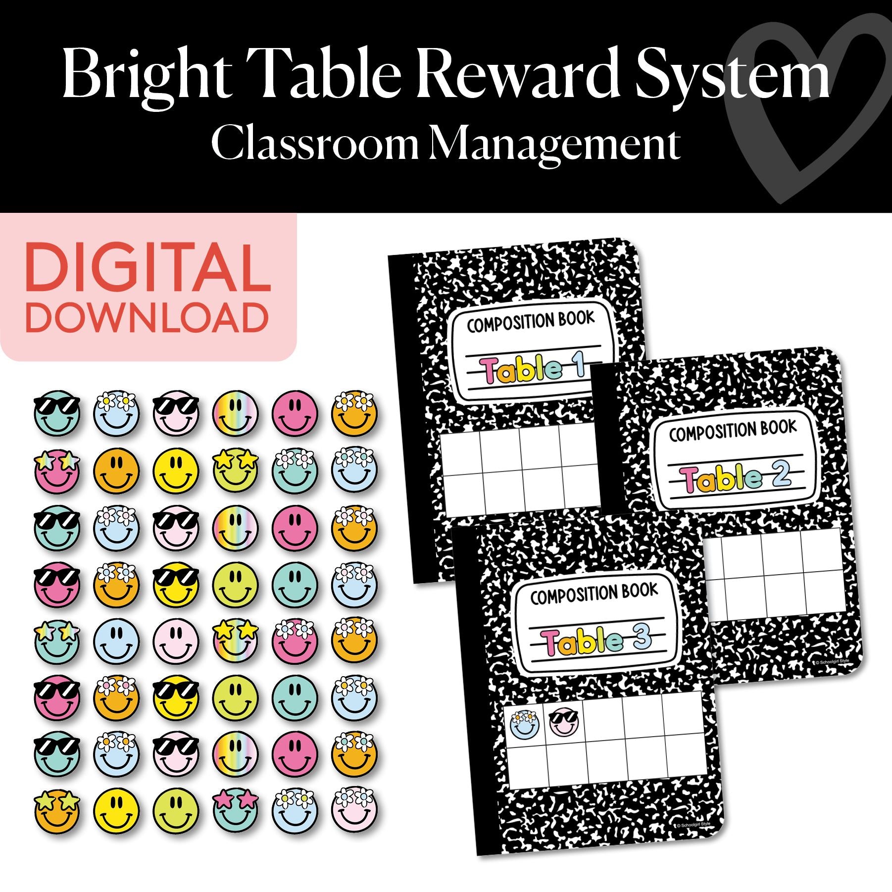 Printable Bright Table Reward System – Classroom Behavior Management T ...