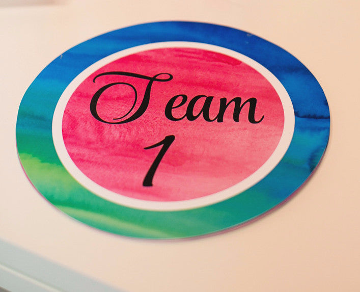 Table/Center Signs | Flamingo Watercolor | Schoolgirl Style