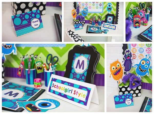 Nameplates | Monster Mania | Schoolgirl Style