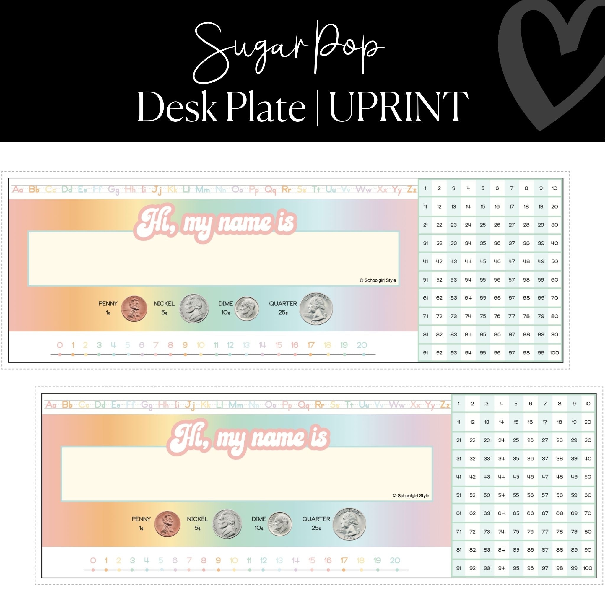 Sugar Pop | Full Printable Classroom Decor Bundle – Schoolgirl Style
