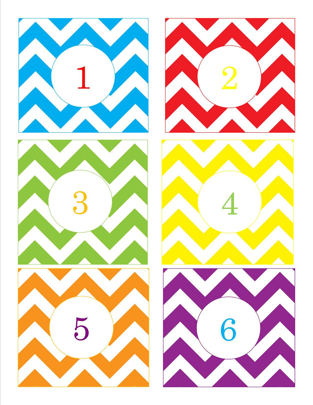 Chevron Number Tags | Primary Apple | Schoolgirl Style