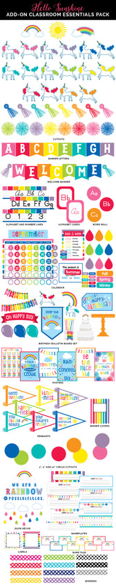 Hello Sunshine Rainbow | Full Printable Classroom Decor Bundle ...