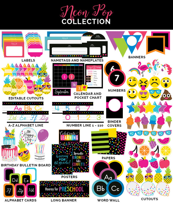 "Neon Pop" | Full UPRINT Bundle | Printable Classroom Decor | Teacher ...