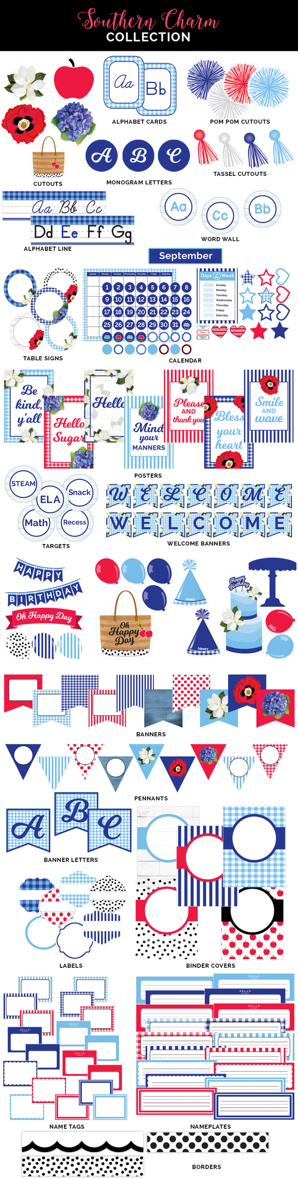 "Southern Charm" Full UPRINT Bundle | Printable Classroom Decor | Teac ...