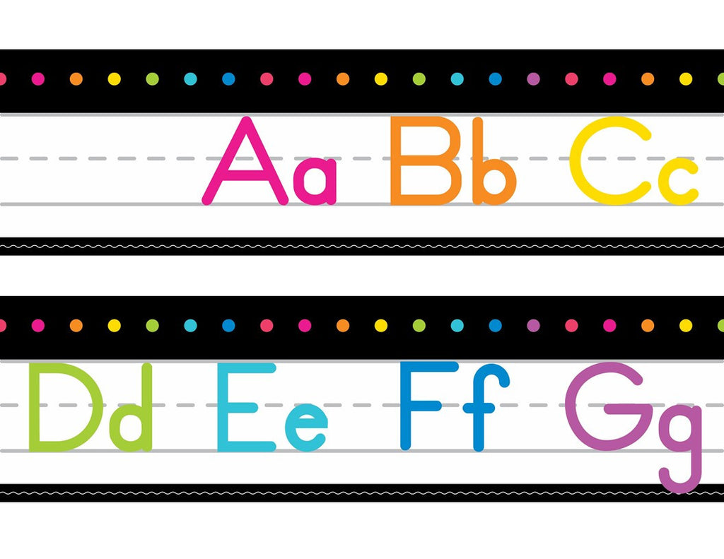 Cursive and Manuscript Alphabet Lines | Neon Pop | Schoolgirl Style