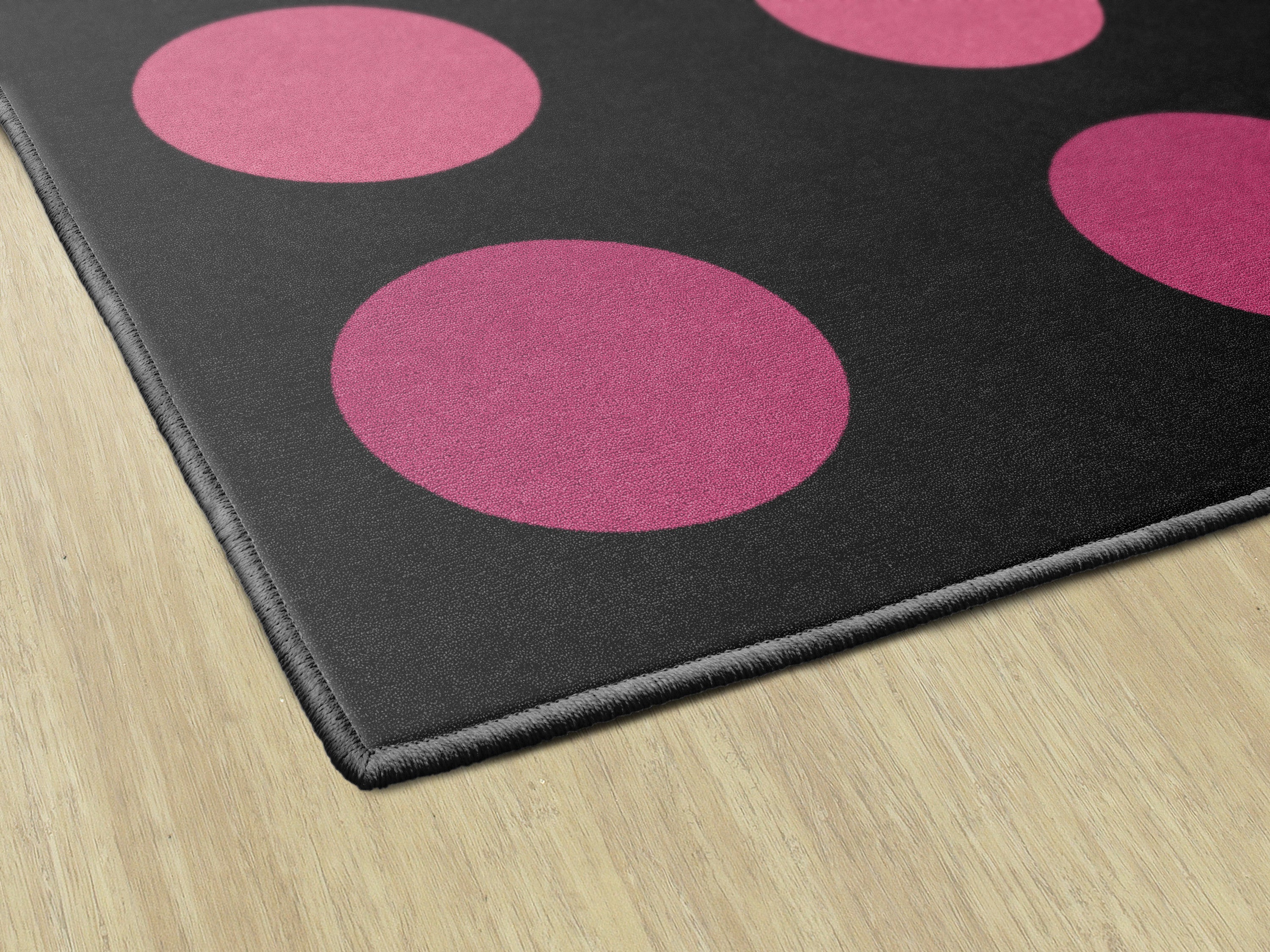 Rainbow Dots on Black Classroom Rug for Fun Learning – Schoolgirl Style