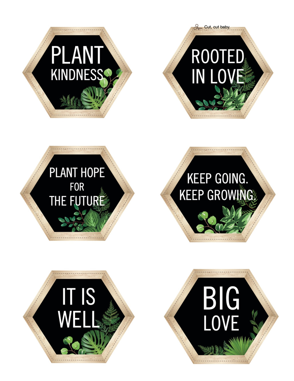 Hexagon Cut-outs with Inspirational Messages | Neutral Classroom Decor ...