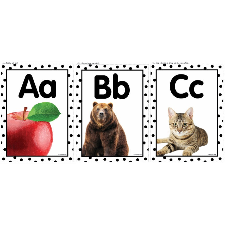 Alphabet Cards Images Manuscript|Schoolgirl Style