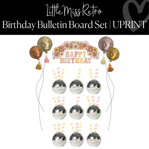 Printable Classroom Birthday Bulletin Board Set | Retro Classroom Decor ...
