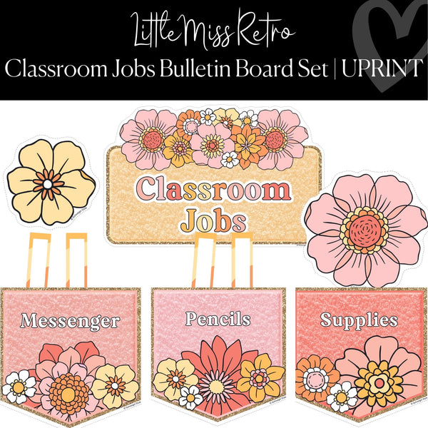 Classroom Jobs Bulletin Board Set | Retro Classroom Decor | Schoolgirl ...