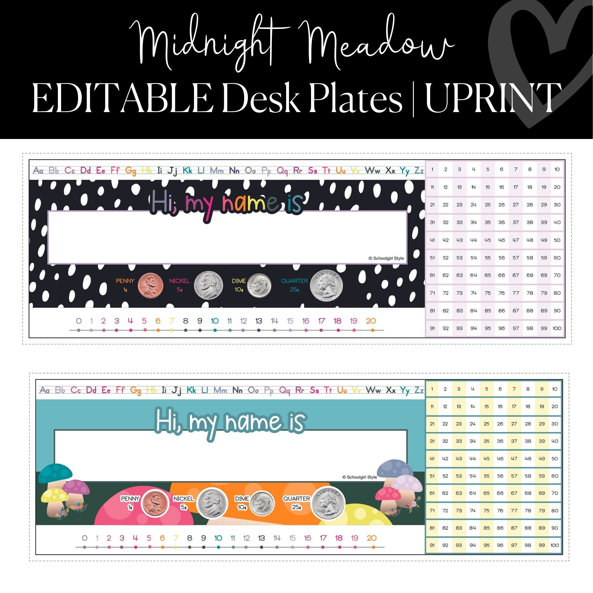 Printable and Editable Desk Plate | Floral Classroom Decor| Schoolgirl ...