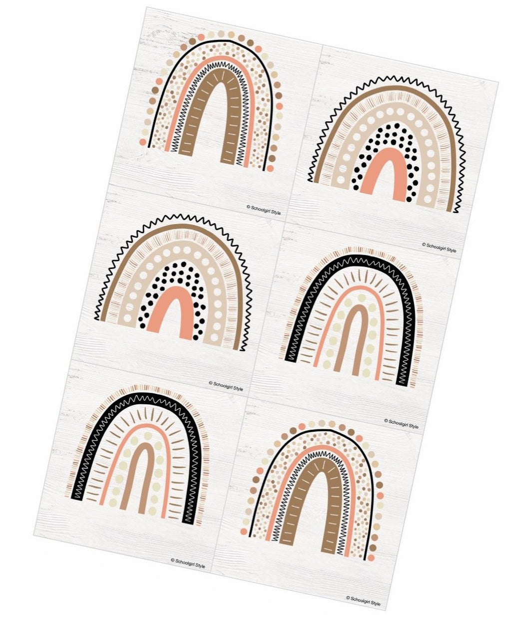 Mini Rainbow Cut-outs | Neutral | Simply Stylish Boho Rainbow | UPRINT ...