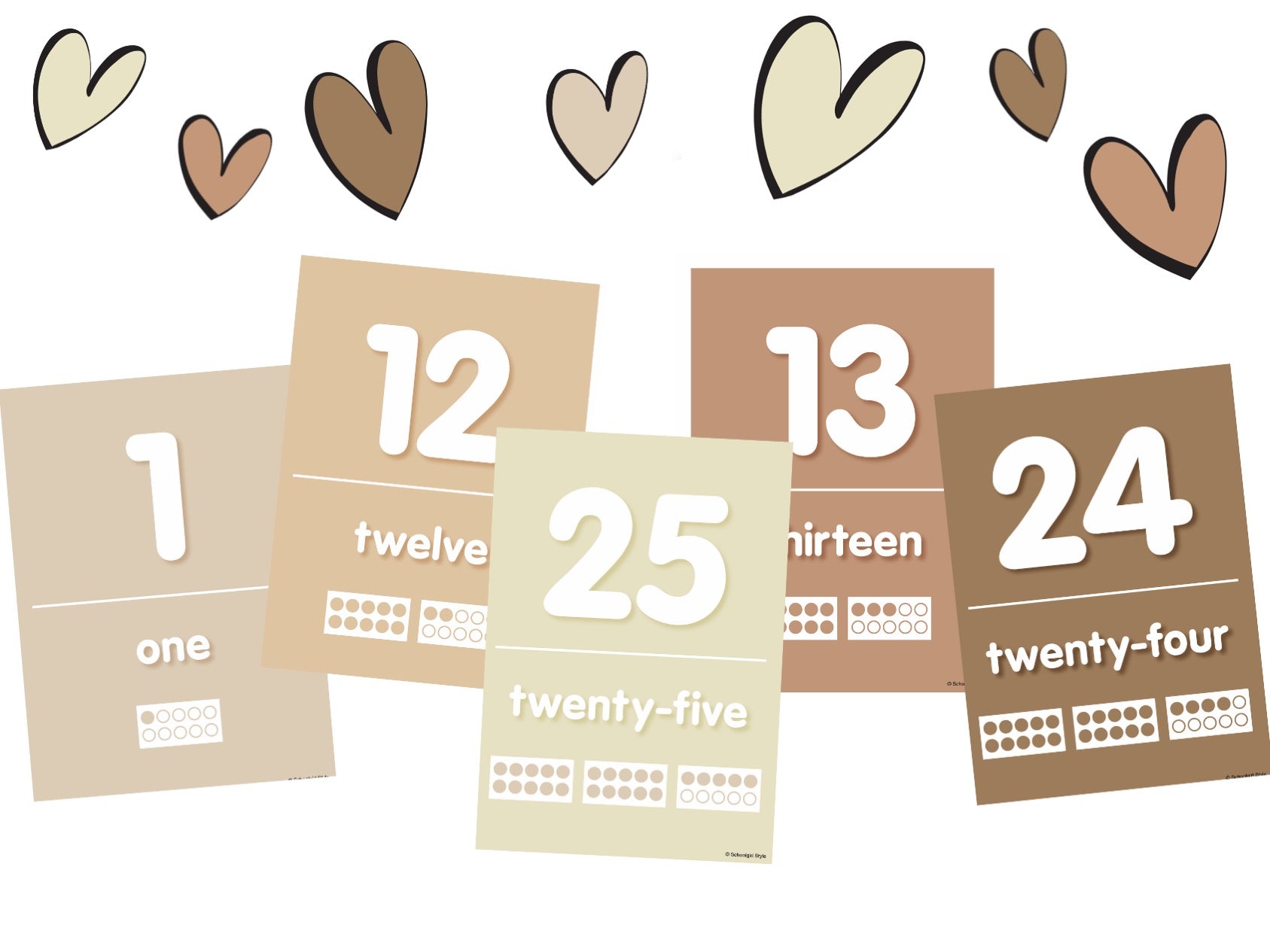 Number Cards | Neutral Classroom Decor | Simply Boho | UPRINT | School ...