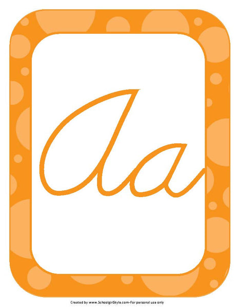 Alphabet Letters - Cursive | Monster Mania | Schoolgirl Style