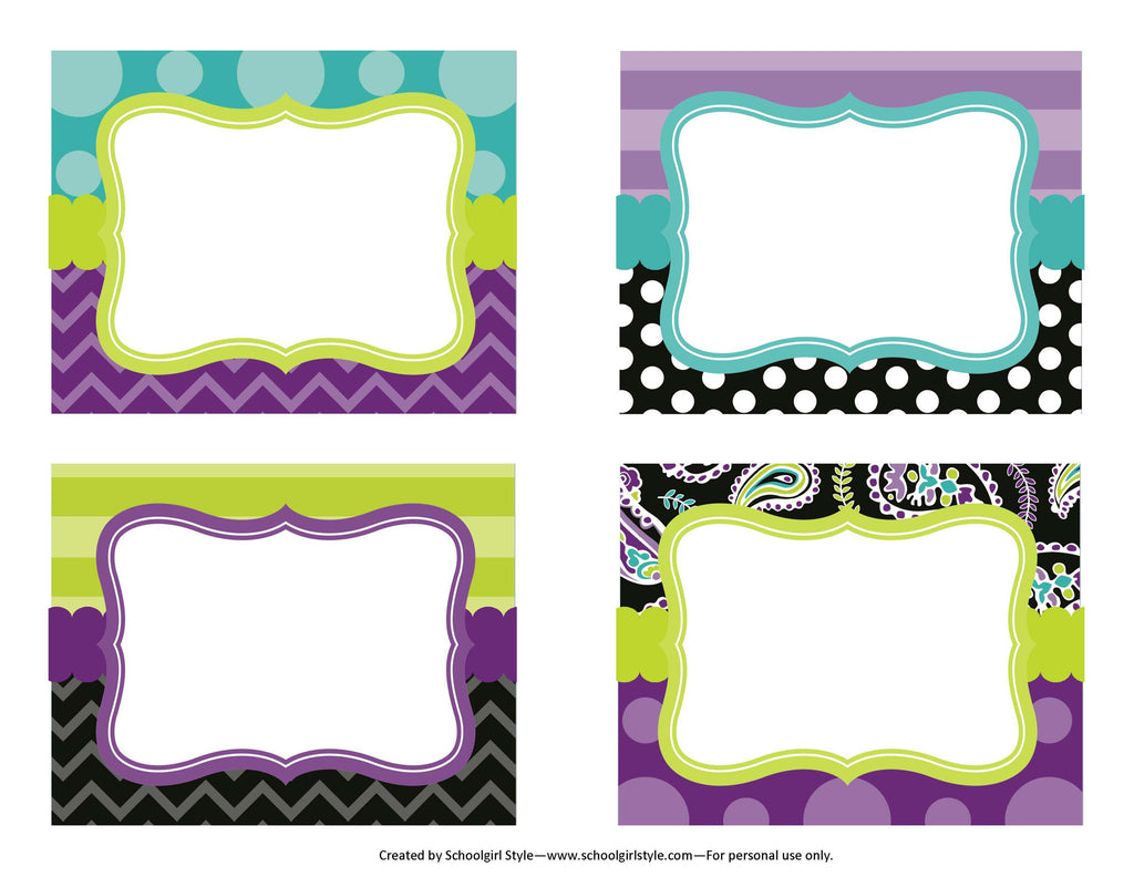 Multipurpose Labels | Midnight Orchid Paisley | Schoolgirl Style