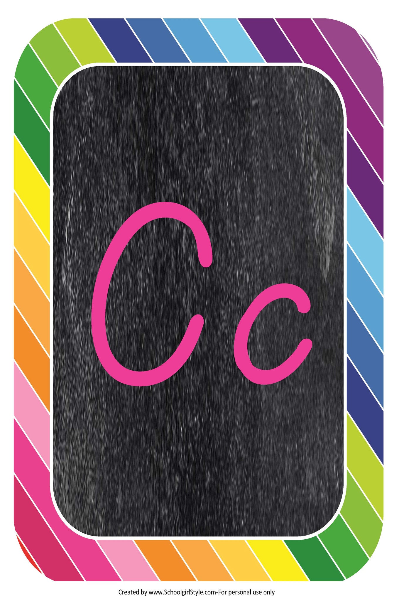 Alphabet Letters - D'Nealian | Happy Rainbow | Schoolgirl Style