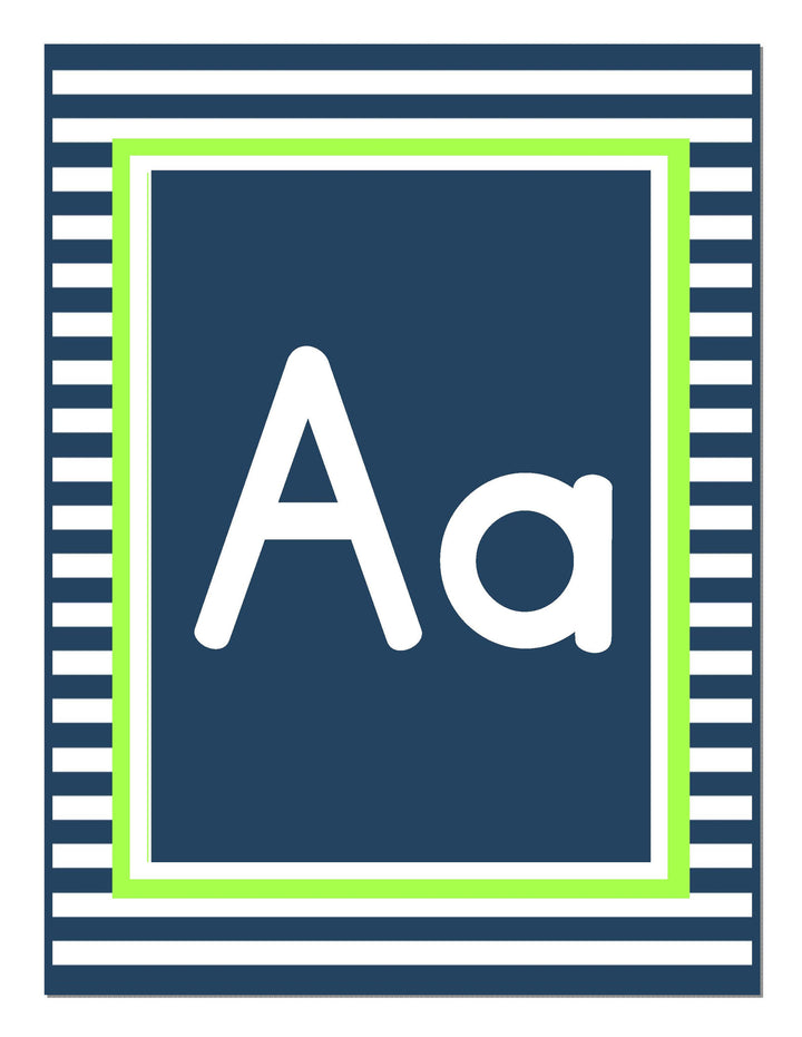 Preppy Nautical Lime Green & Navy Blue – Schoolgirl Style