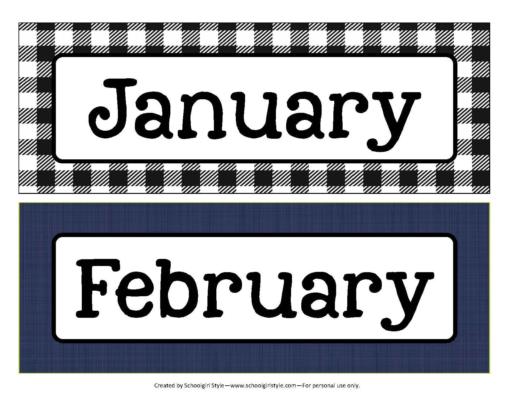 Calendar Headers | World Traveler | Schoolgirl Style