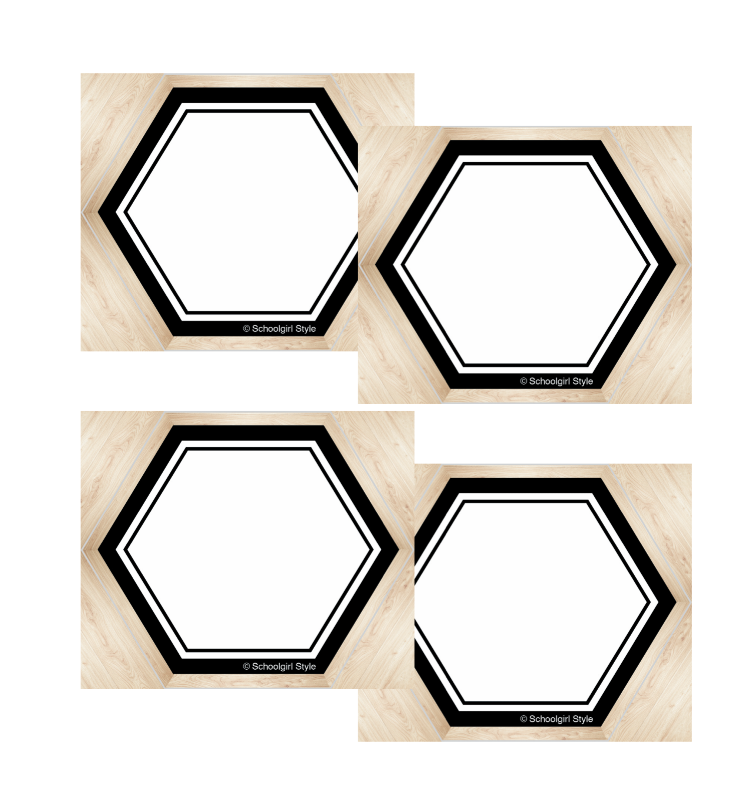 Hexagon Name Tags|Schoolgirl Style