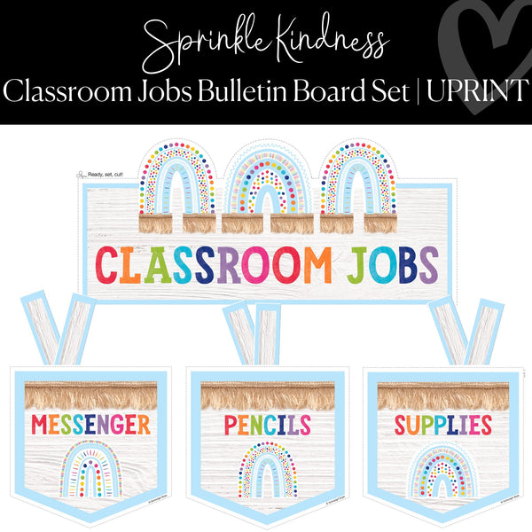 Classroom Jobs Bulletin Board Set | Rainbow Classroom Decor ...