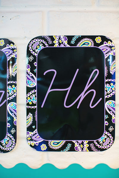 Alphabet Letters - Cursive | Midnight Orchid Paisley | Schoolgirl Style
