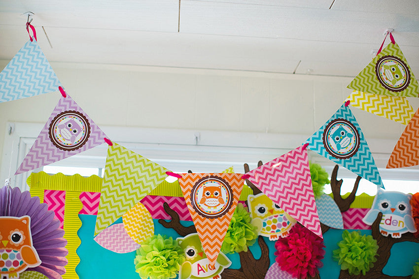 Bright Owls Chevron Pennants | Bright Owls | UPRINT | Schoolgirl Style